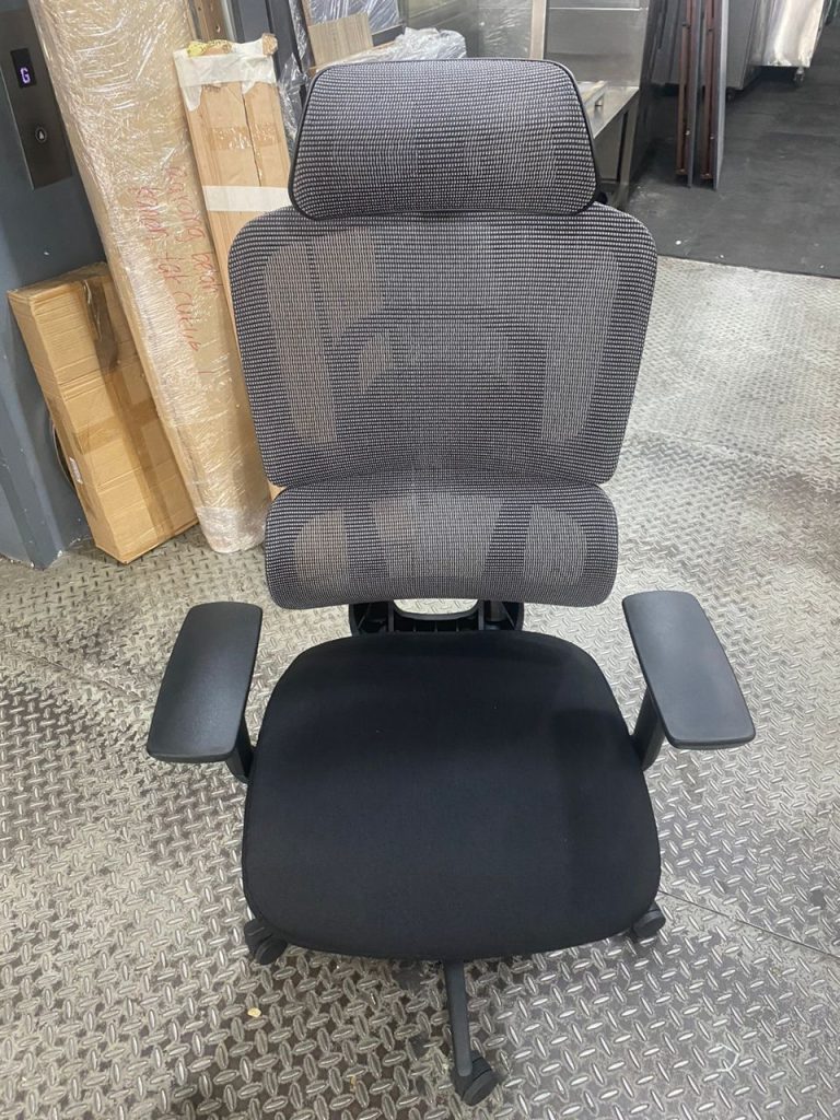 GARY-H / Ergonomic Mesh High Back Chair, Fabric Seat, 5 Star Nylon Base ...