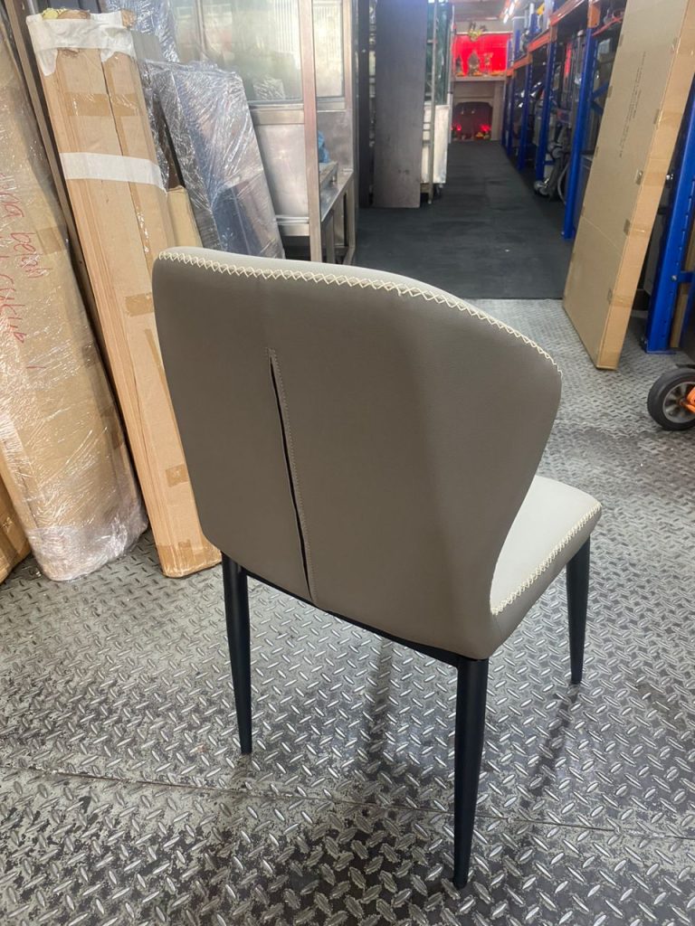 KHAKI + COFFEE / PU Seat Dining Chair [NETT] - Chai & Chai Trading Sdn Bhd