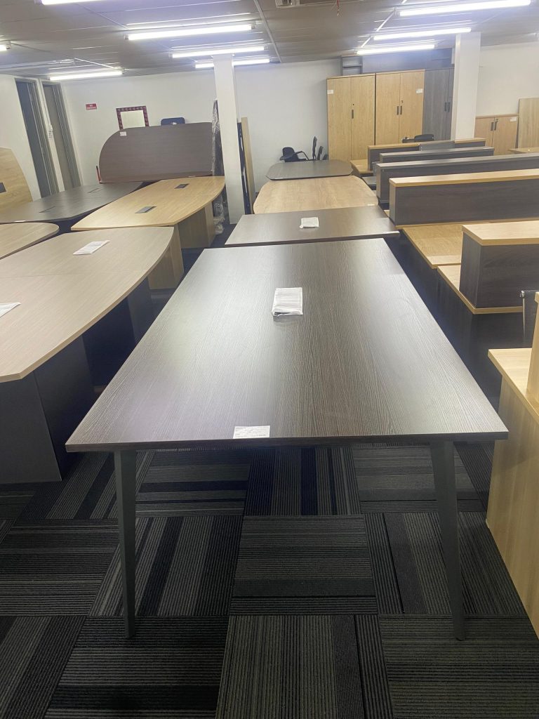 2400 - 8FT Conference Table C/W Flipper Box, DG Metal Leg - Chai & Chai ...